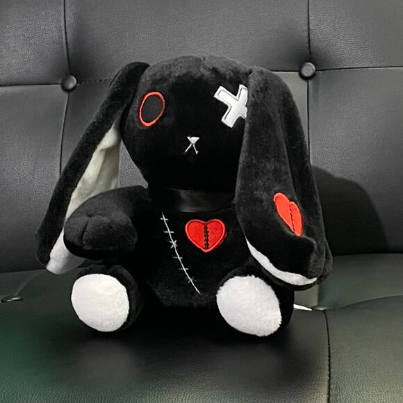 Toys | Adorable Plush Goth Emo Bunny Rabbit Plush In Black And White ...